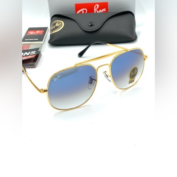 Ray-Ban | Accessories | Rayban The General Gold Havana Blue Gradient ...
